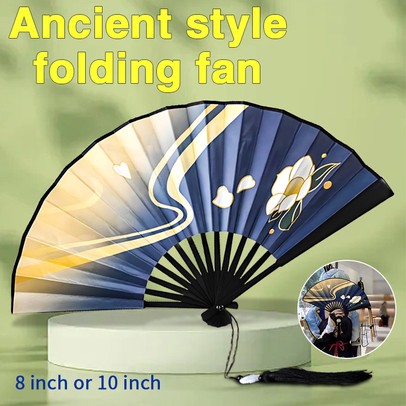Foldable Wood Folding Fan Handheld Cool Summer Folding Fans Cosplay ...