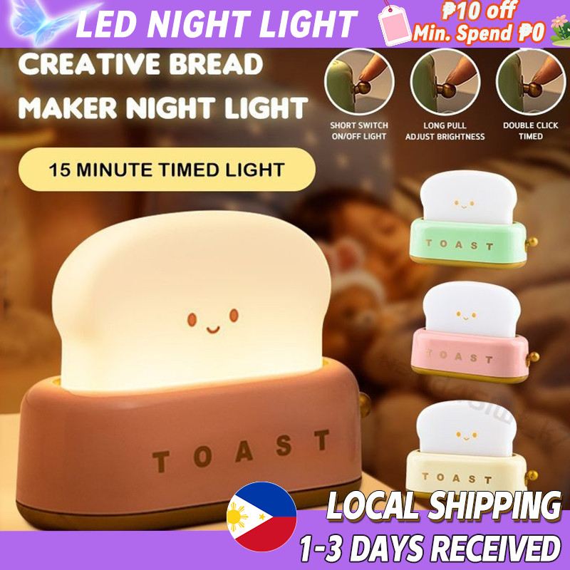 【Clearance sale】 Lowest price Toast Lamp Cute Bread Retro Night Light ...