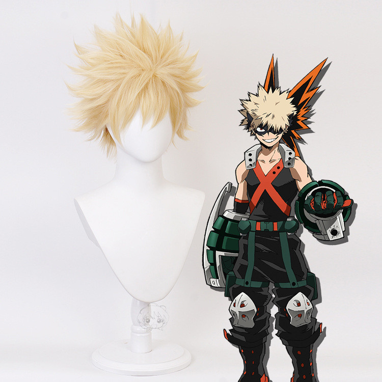 Light Golden Short Hair Wig Inverted for My Hero Academia Bakugou ...