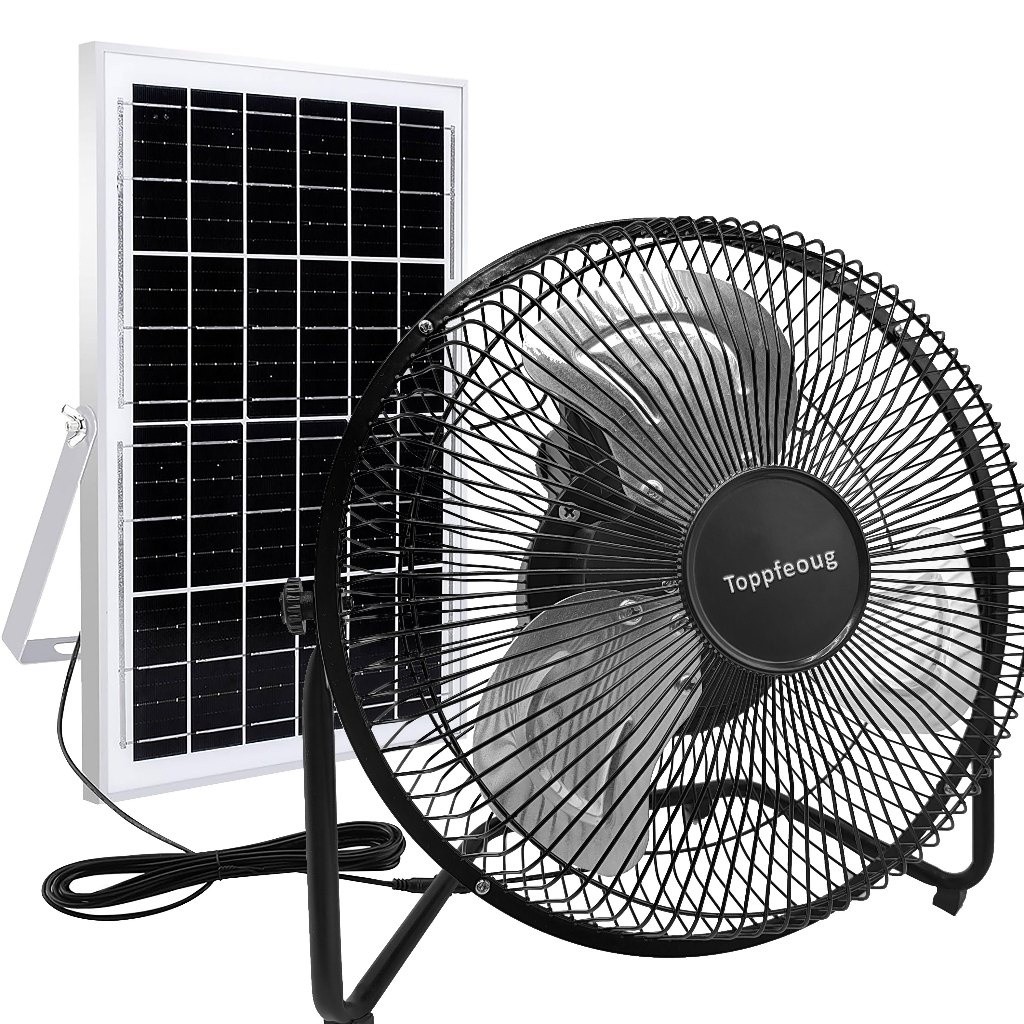 DC Solar Air Mini Exhaust Fan 10 Inch Rechargeable Fan Portable,High ...