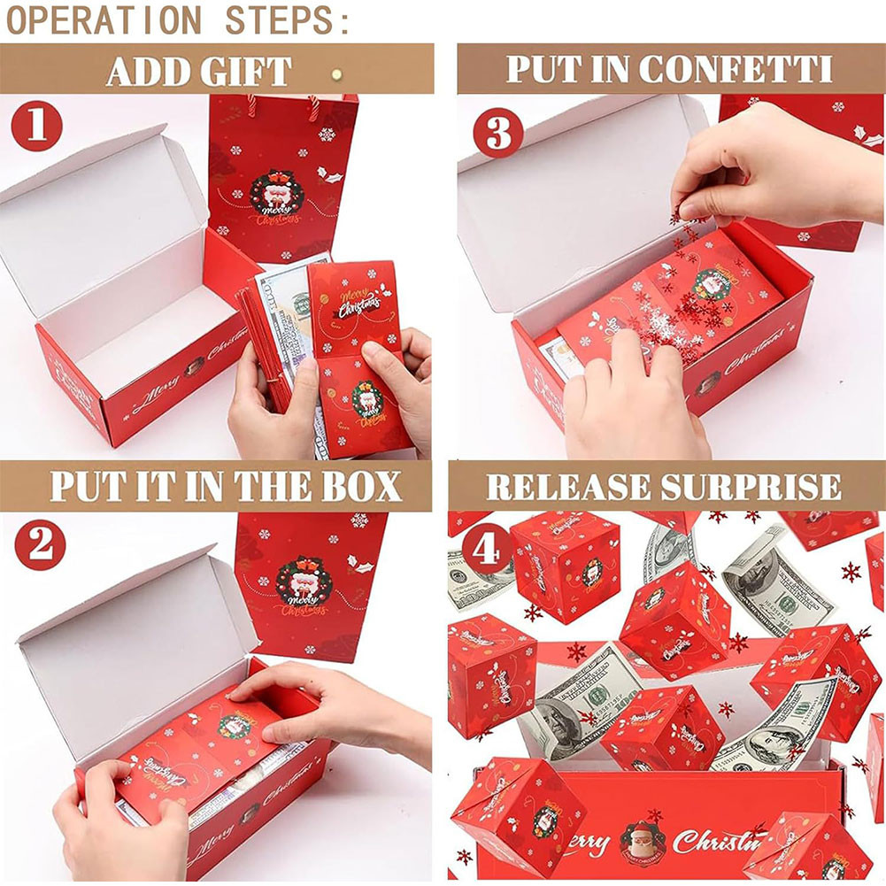 Christmas Surprise Gift Box Explosion for Money Explosion Gift Box for ...