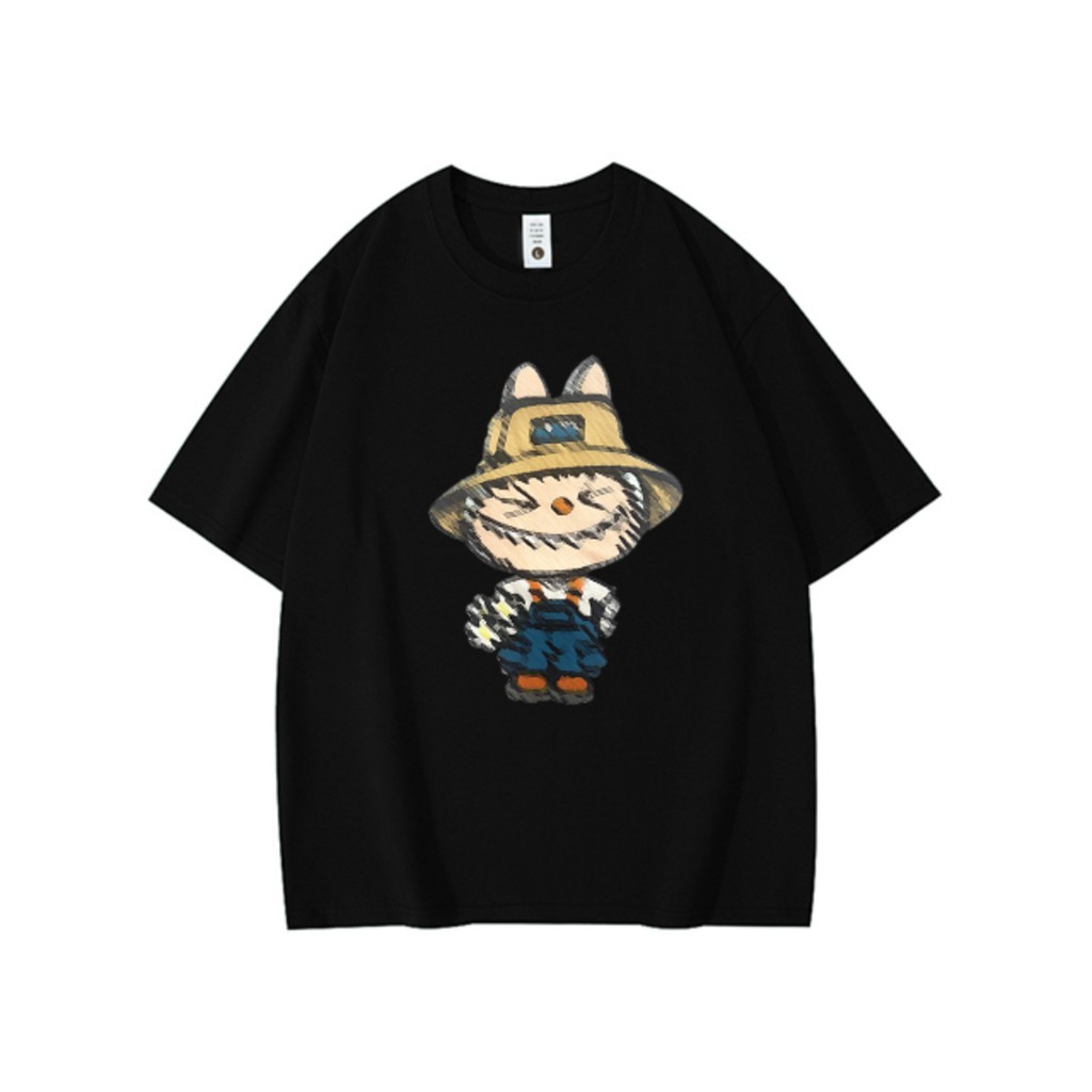 Labubu labubu Cartoon Pure Cotton Short-Sleeved T-Shirt Men Women Oil ...