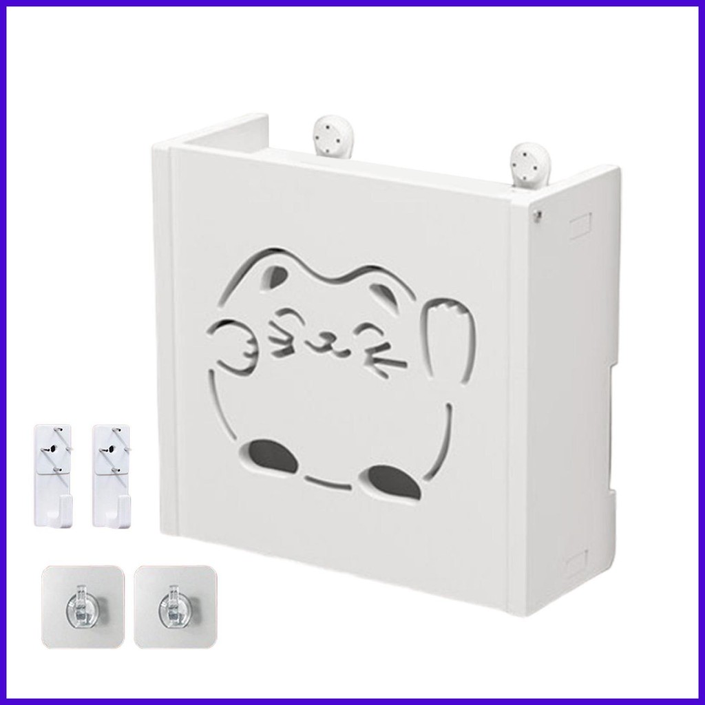 WiFi Box Hider Hollow Wall Mounted Storage Box for Router No Drilling ...