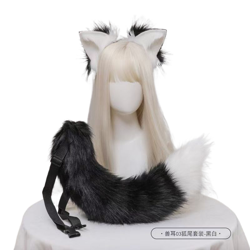 COSPLAY Fox Ears Hair Accessories Fox Tail Plush Fox Mother Beast Ears ...