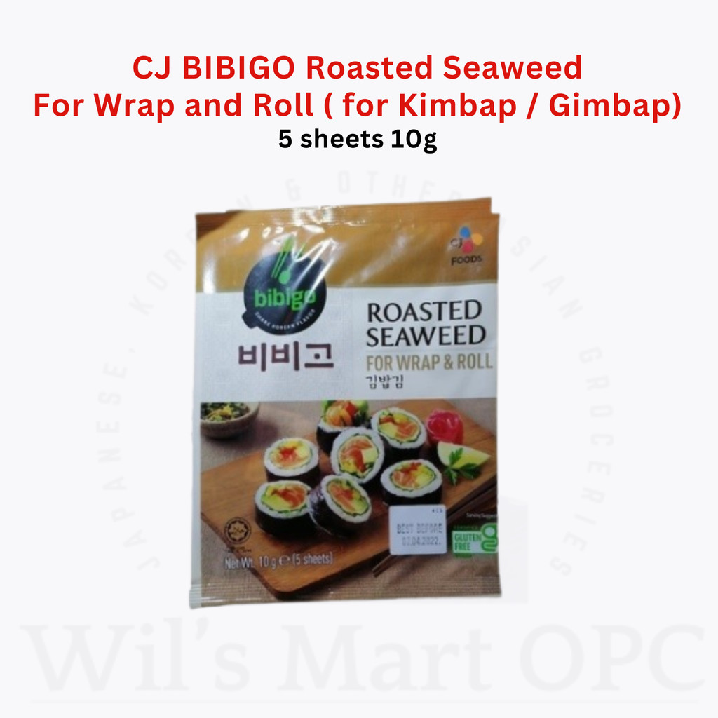 CJ BIBIGO Roasted Seaweed For Wrap and Roll ( for Kimbap / Gimbap) 5 ...