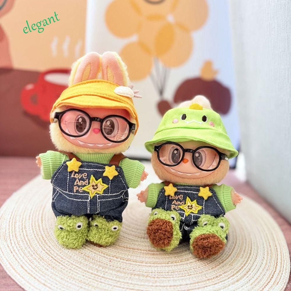ELEGANT Labubu Doll's Cloth, Frog Scholar Jeans Overalls Crybaby Plush ...