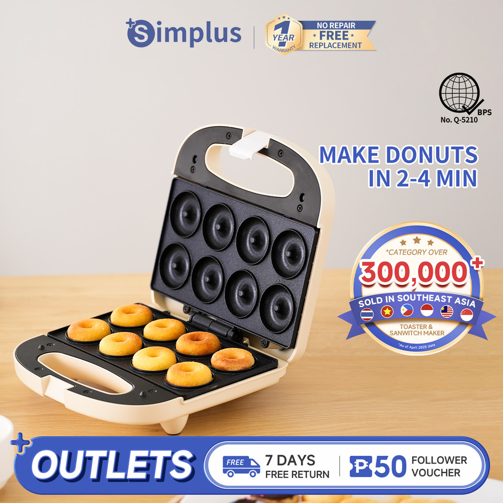 Simplus Donut Maker Waffle Maker Sandwich Maker Breakfast Machine Dual ...