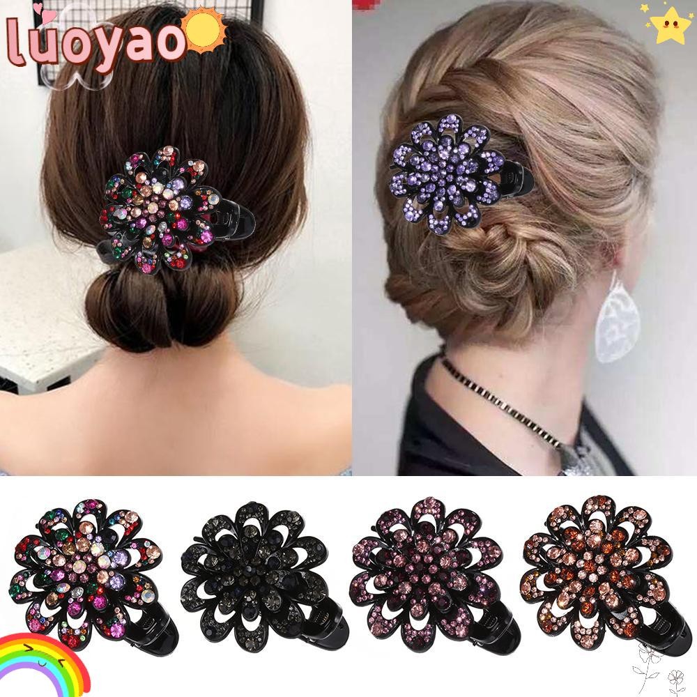 LUOYAO Crystal Flower Fashion Durable Flexible Headwear Accessories ...