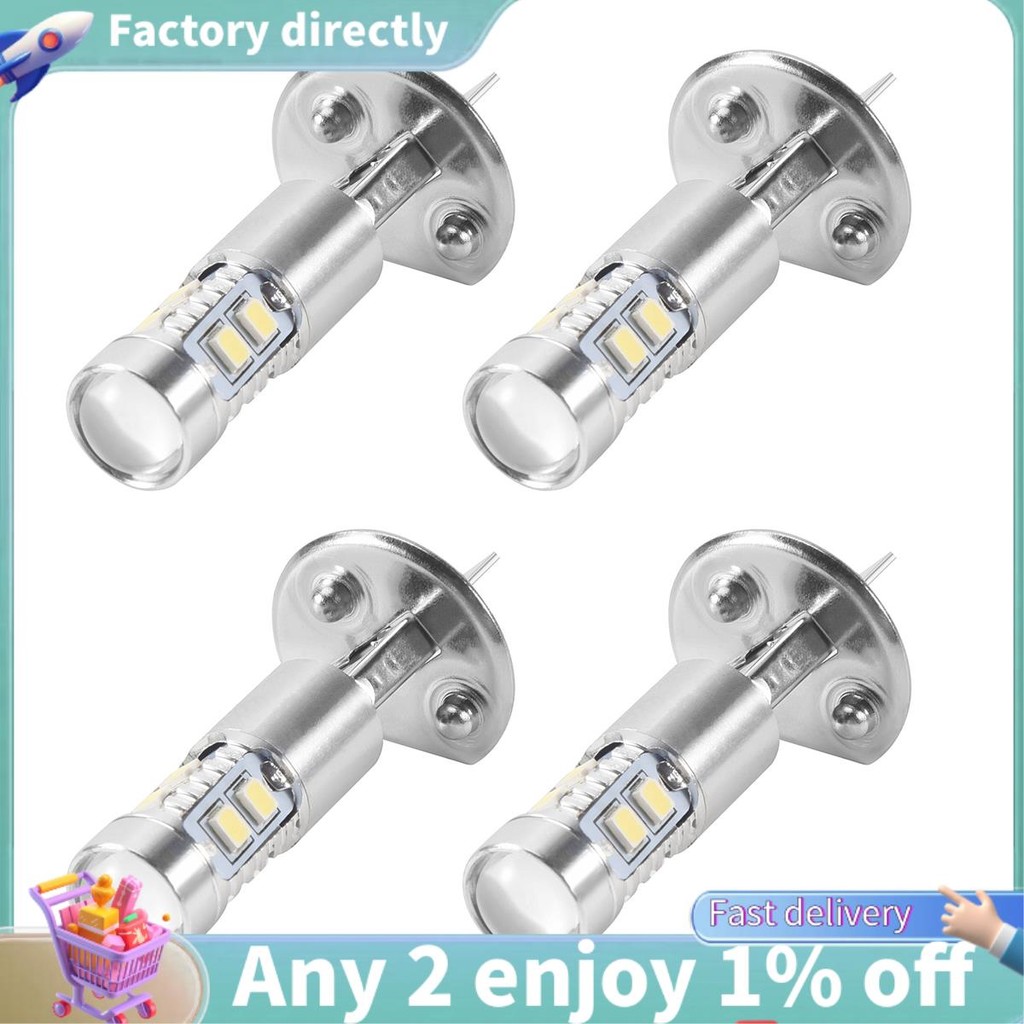 LU-4PCS H1 LED Headlight Fog Driving Light Bulbs 6000K Super White 200W ...