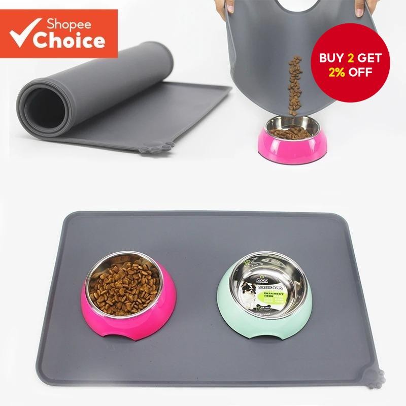 New Waterproof Pet Mat For Dog Cat Solid Color Silicone Pet Food Pad ...