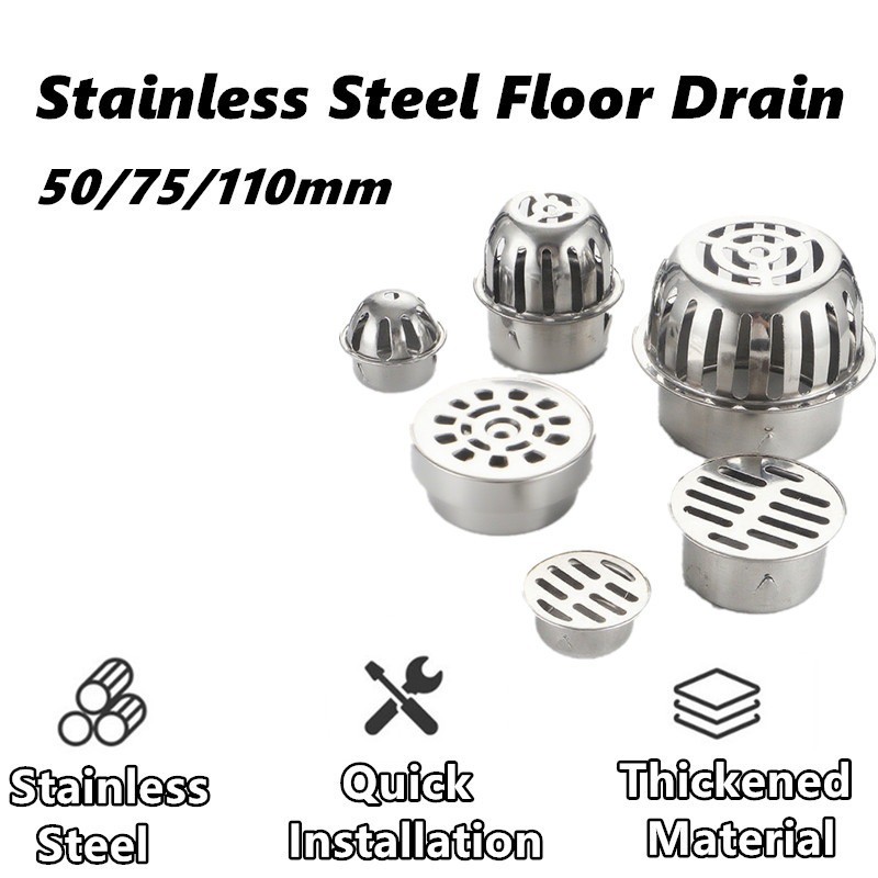 Stainless Steel Floor Drain 50 75 110mm Anti Clogging Roof Terrace ...