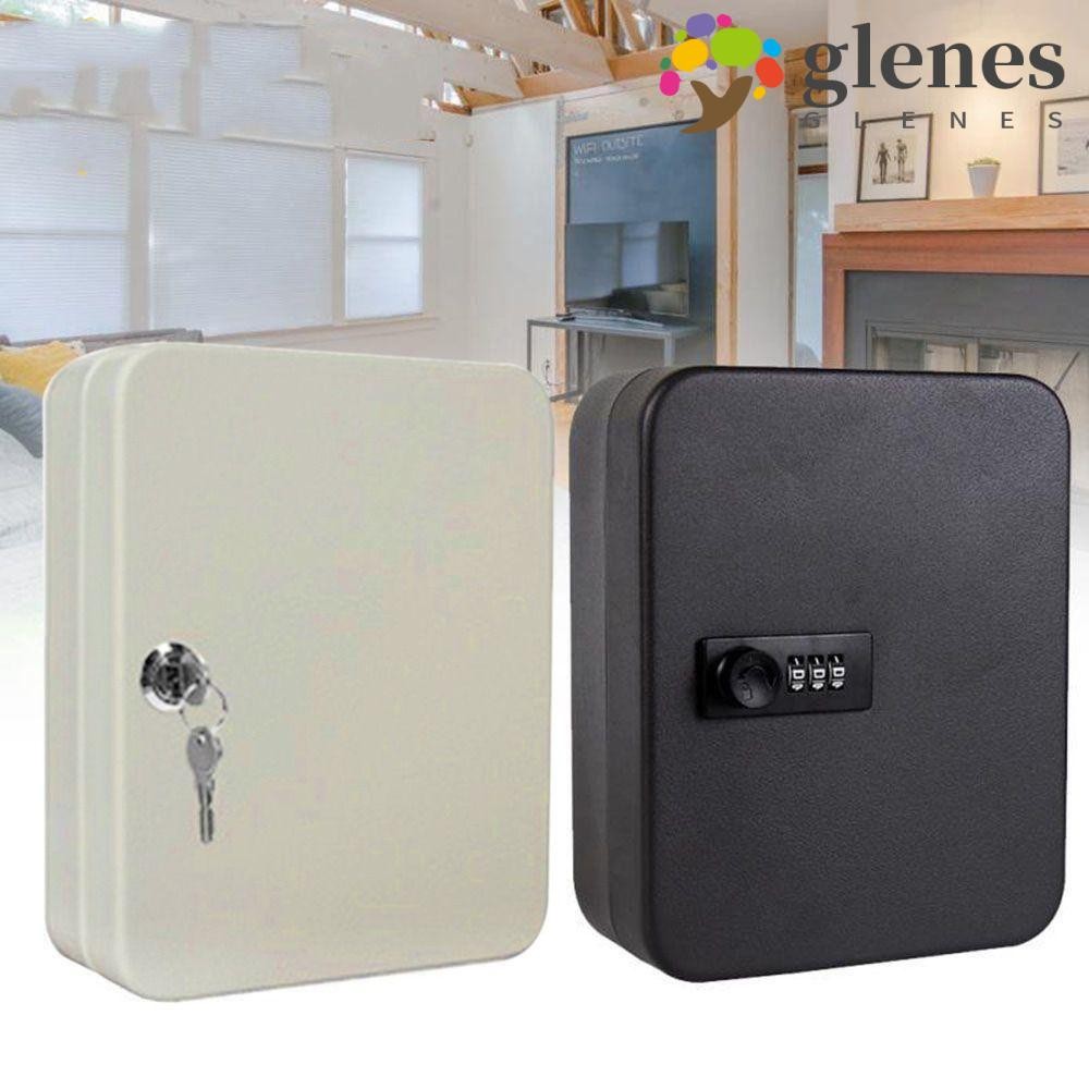 GLENES Combination Key Cabinet, 20 Key Hooks Wall Mounted Key Storage ...