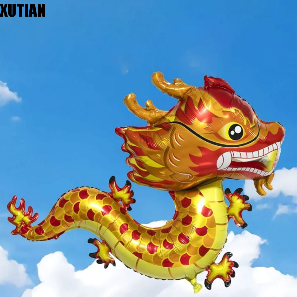 XUTIAN Dragon Foil Balloon, Cartoon Decorative Dragon Standing Balloon ...
