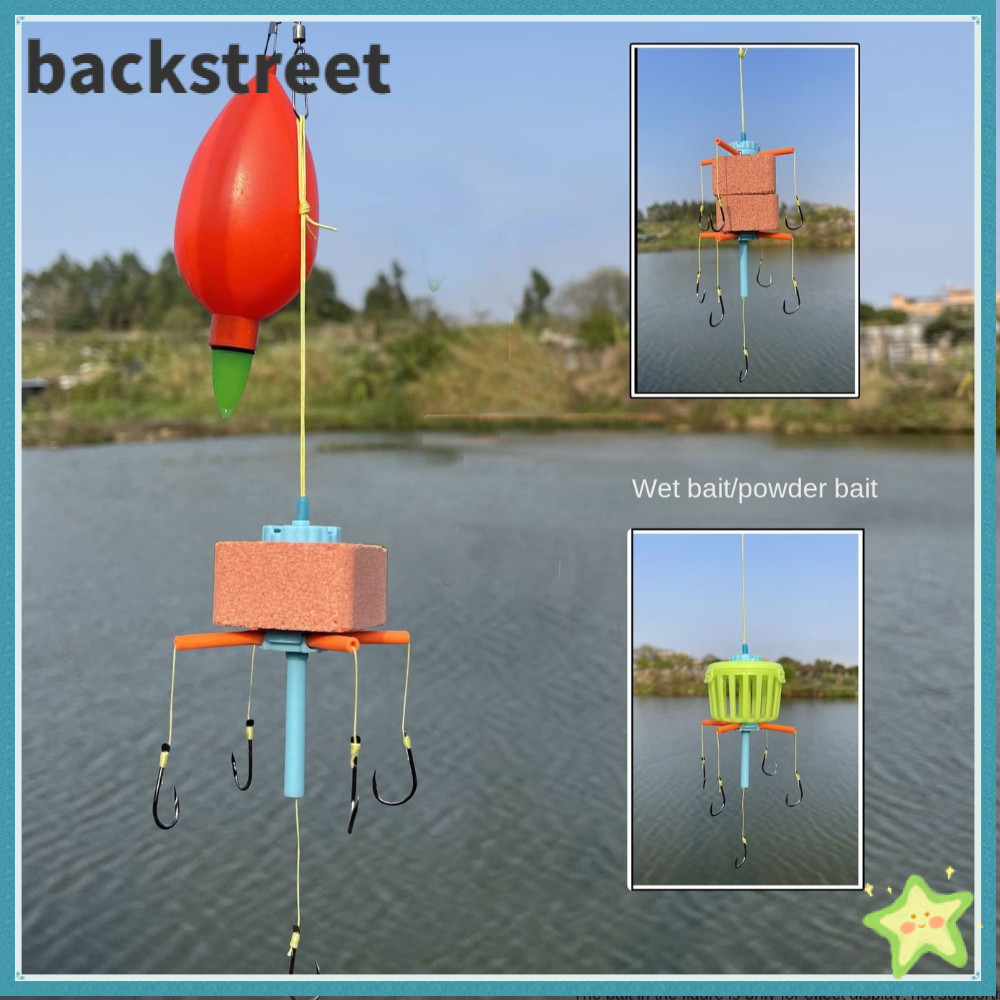 BACKSTREETYF Fishing Bait Cage, String Hook Five Hook Line Group Feeder ...