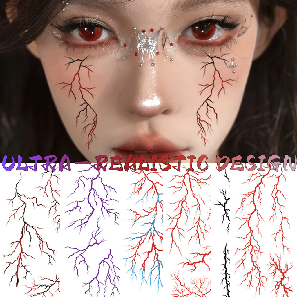 Gothic Vascular Blood Tattoo Stickers - Realistic Horror Fake Tattoos ...