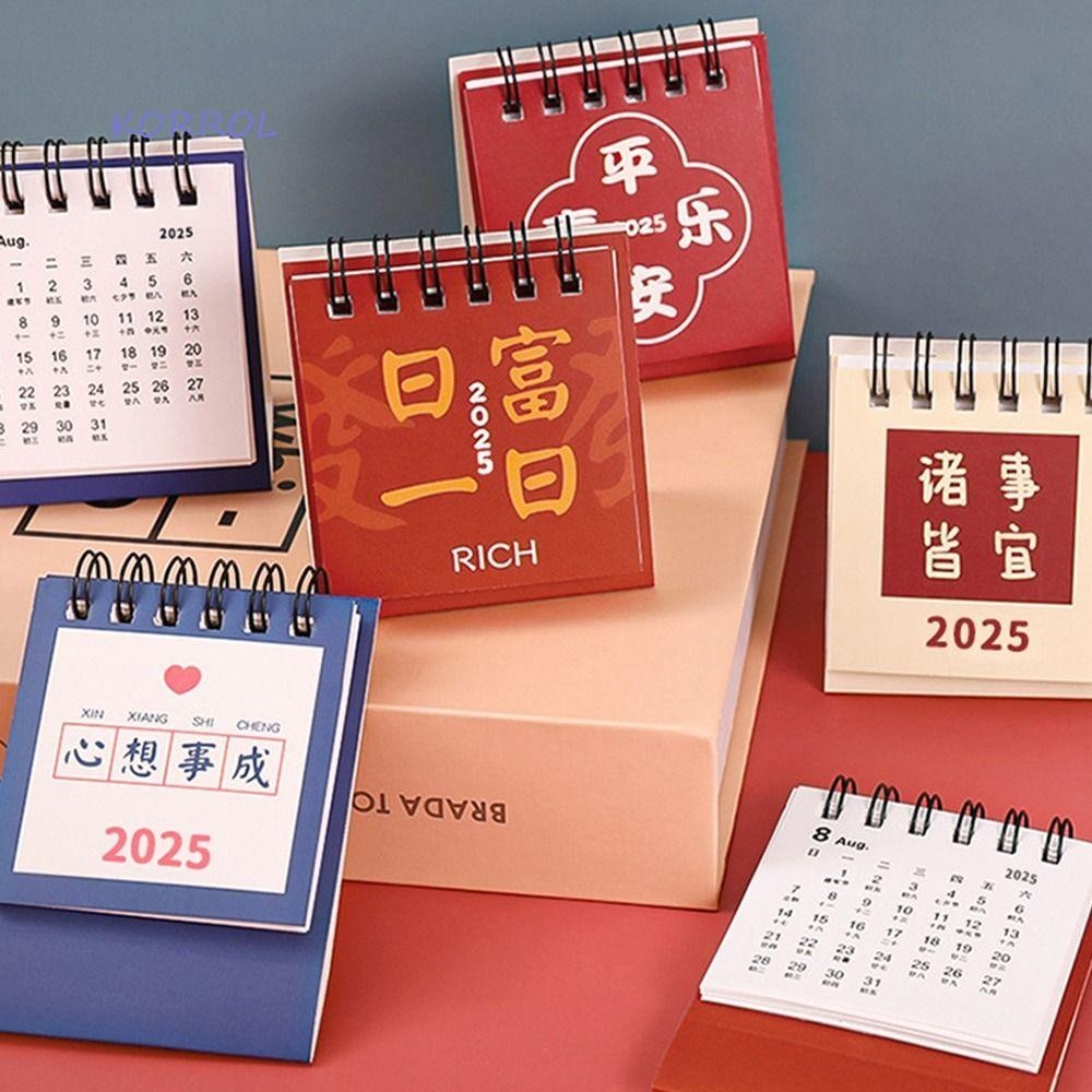 KORROL 2024-2025 Calendar, Creative 18-Month Mini Desk Calendar, Agenda ...