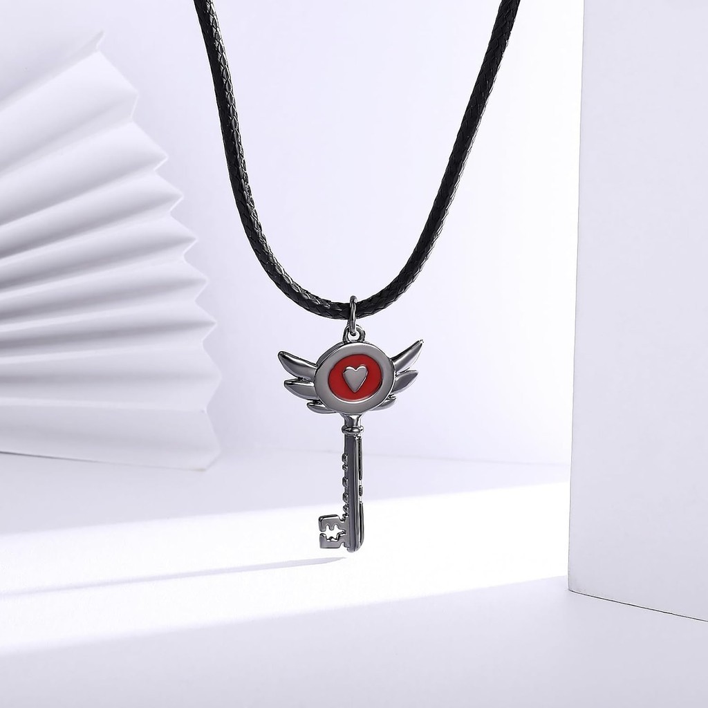 Hazbin Necklace Dainty Lover Heart Padkey Portal Inspired Key Pendant ...