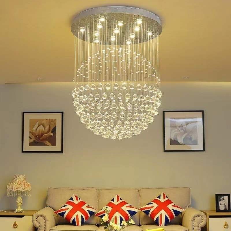 ((Three-Color Light) Modern Living Room Dining Room Crystal Chandelier ...