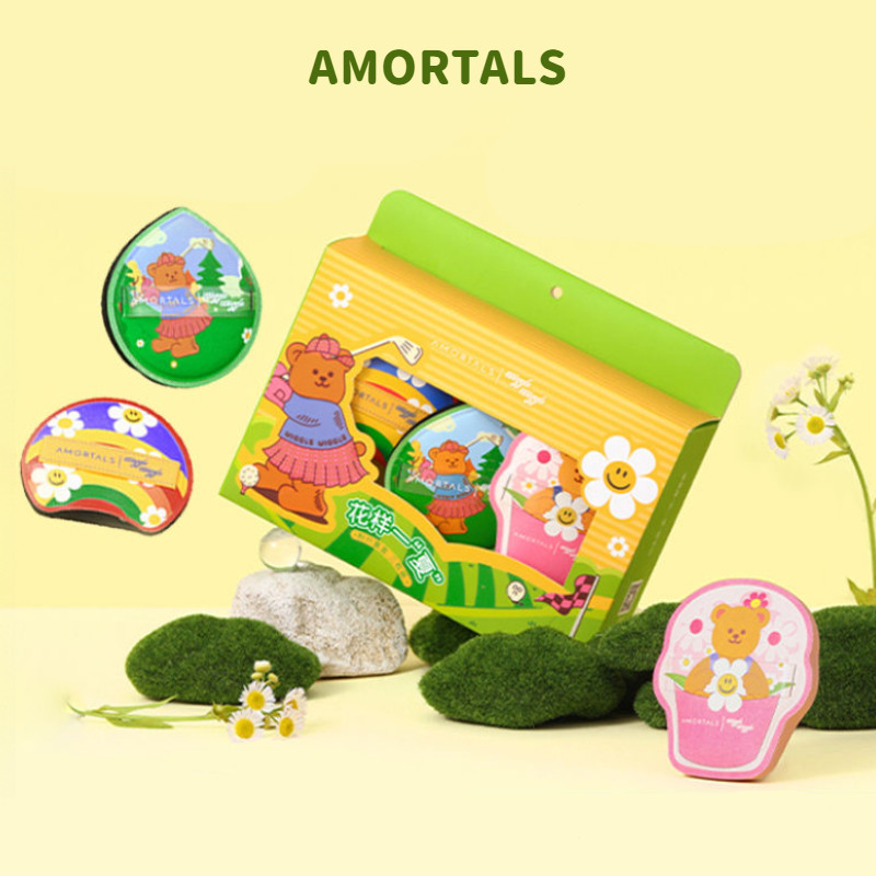 AMORTALS Powder Puff Wiggle Co-Branded Powder Puff Set Wet And Dry Use ...
