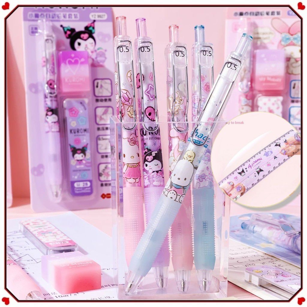 3PC/SET My Melody Kuromi Cinnamoroll Student Mechanical Pencil 0.5mm ...