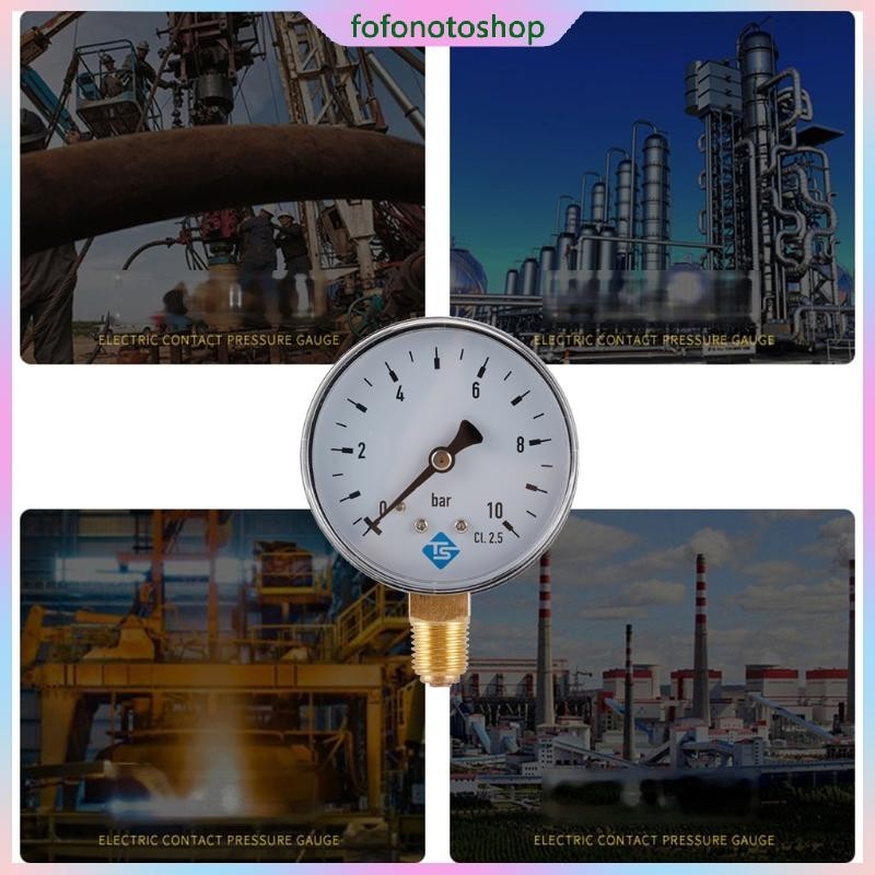 Fofo 1 4 Inch Manometer 0-10 bar Compressed Air Pressure Gauge Air ...