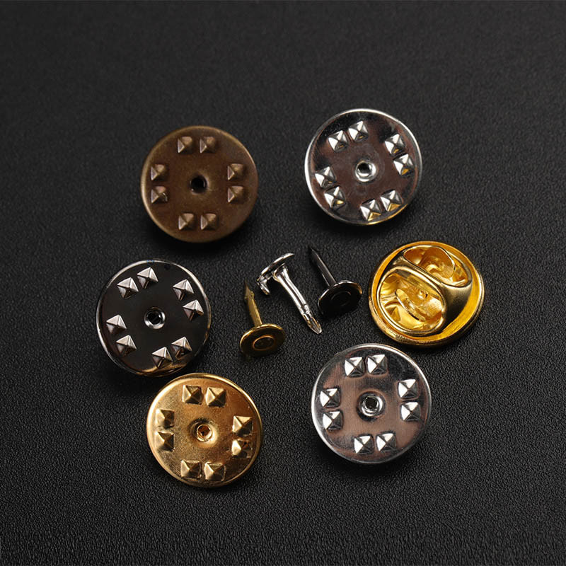 50sets/lot 11.4mm butterfly cap 8mm pin base Metal Pin Backs Brooch Pin ...