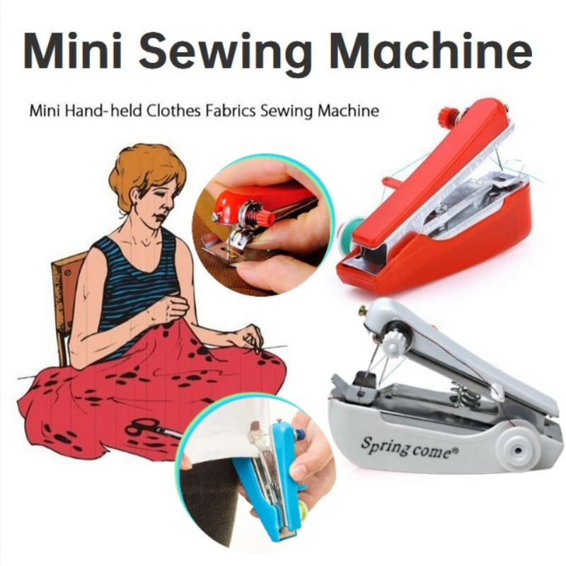 Mini Sewing Machine with Needle and Thread Cordless Handheld Sewing ...