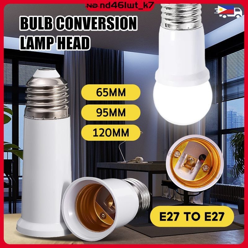 65mm 95mm 120mm E27 to E27 Light Bulb Adapter Extender Socket Conversion Adaptor For Light Lamp ...