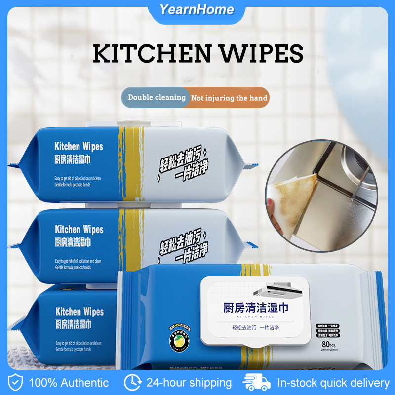 80pcs/Bag Kitchen Wipes Multipurpose Dish Cleaning Wipes Table Oil ...