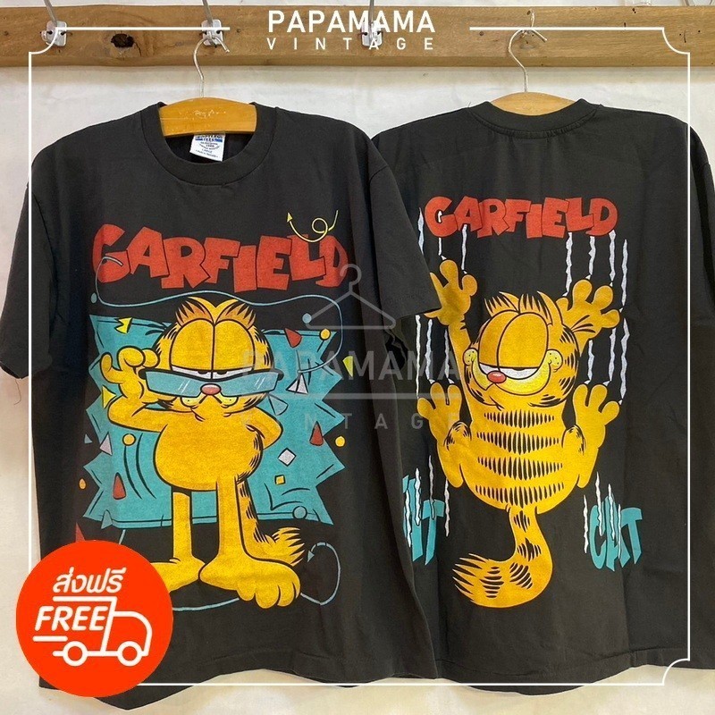 2024NEW [GARFIELD] @1998 tag WILD OATS Cartoon shirt vintage papamama ...