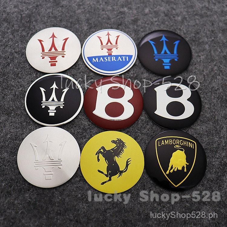 4PCS 56mm 3D Sticker Metal Maserati logo Car Styling Car Wheel Center ...