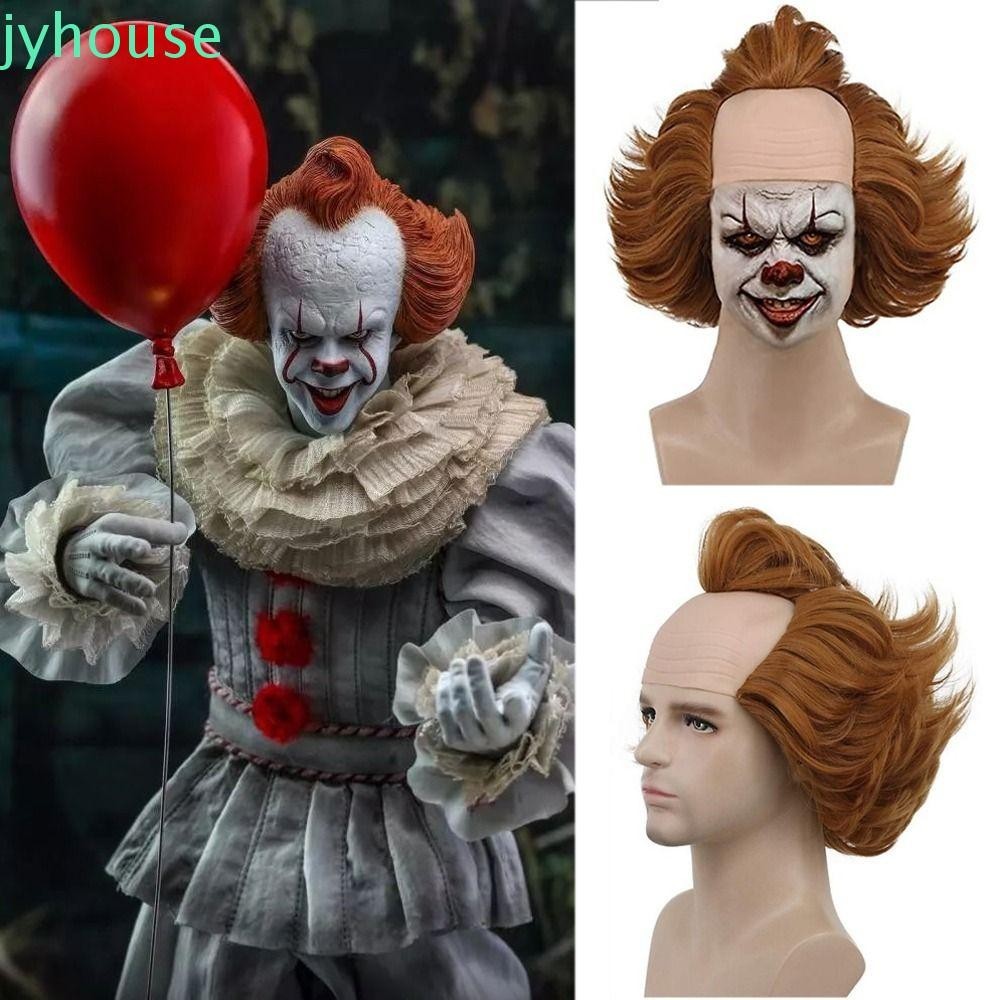 JYHOUSE Curly Bald Wig, Pennywise Stephen King's It Halloween Cosplay ...
