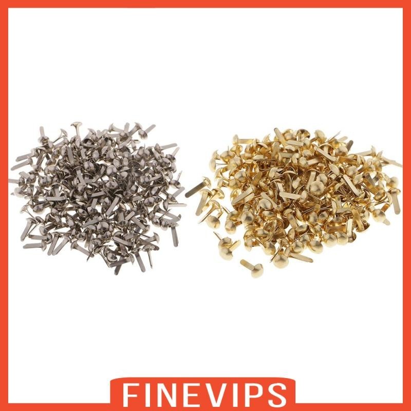 [Finevips] 400PC Metal Round Head Split Pin Brads Paper Fastener ...