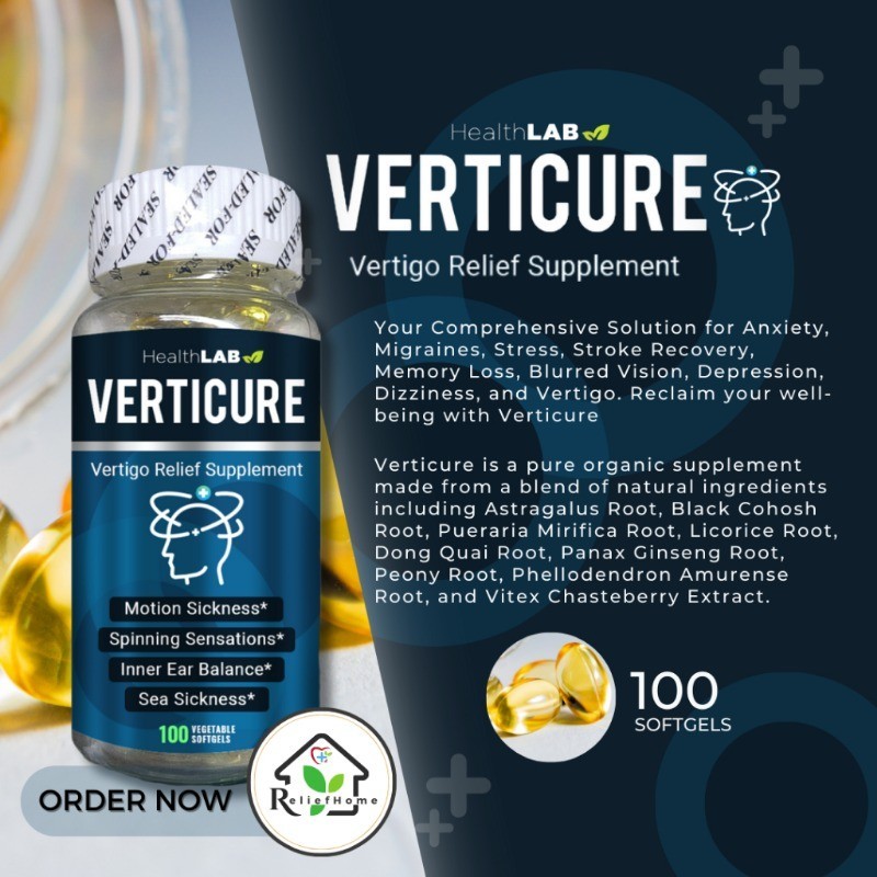 Verticure 100Softgels | Vertigo Relief Supplements Migraine | Shopee ...