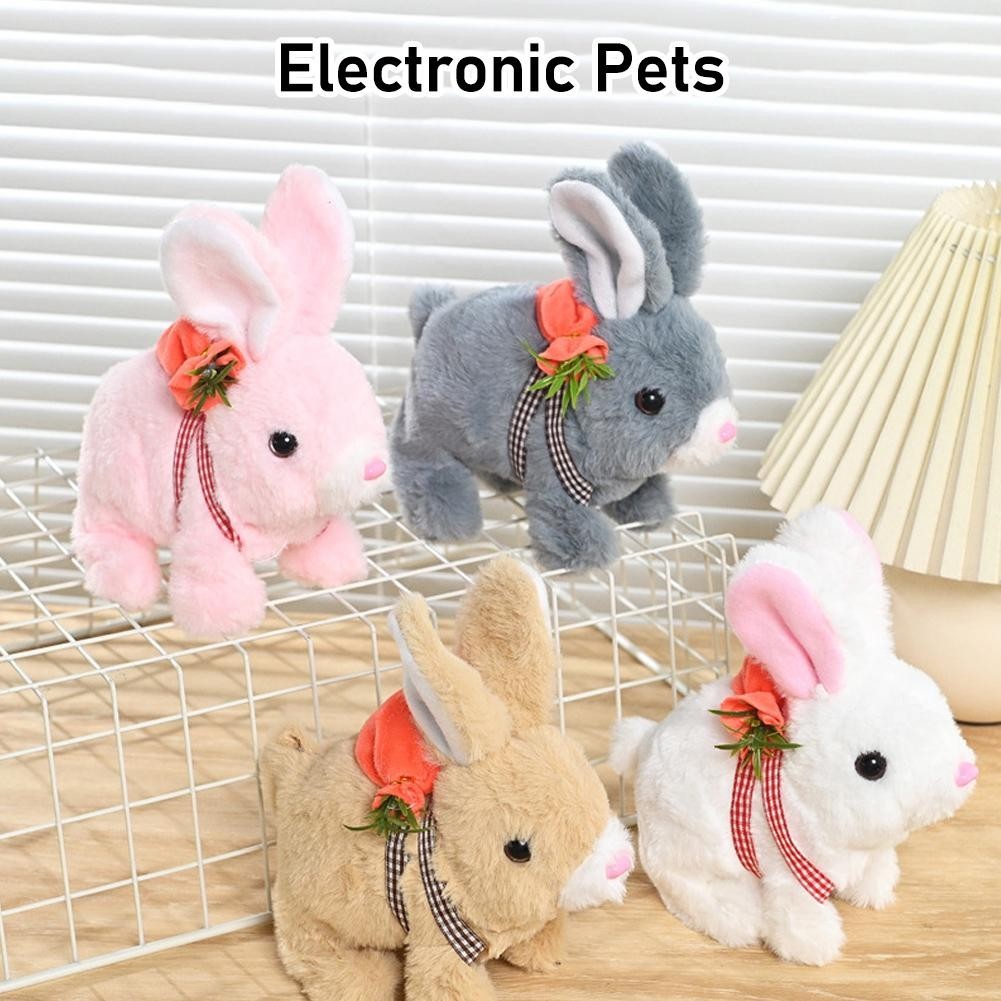 Lovely Electronic Rabbit Interactive Plush Toy Hopping Jumping Walking ...