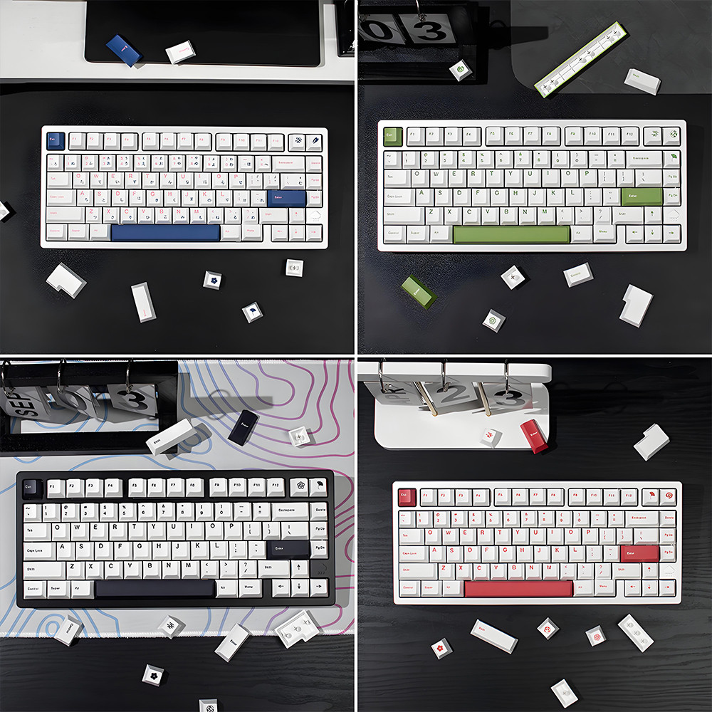 Minimalist Style 4 Color Schemes Keycaps 148Keys/Set PBT Cherry Profile ...