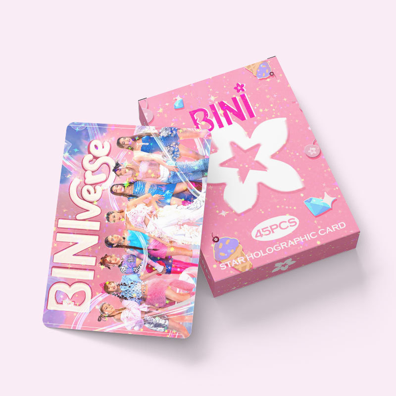 BINI CHERRY ON TOP Photocard Stickers Biniverse Laser Hologram Lomo ...