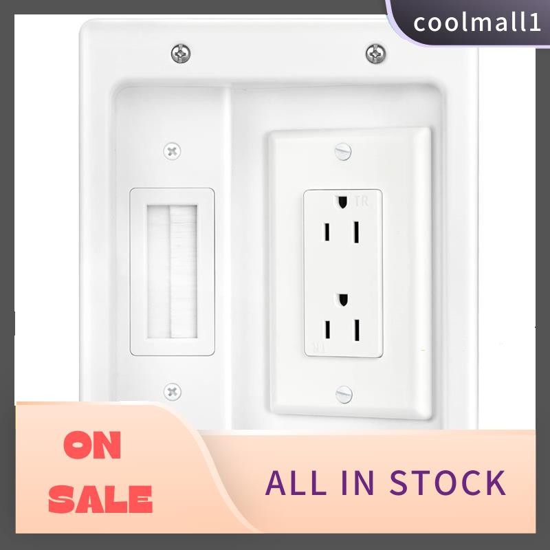 Recessed Outlet Box in Wall Cable Management Kit 15A 125V Hide TV Power ...
