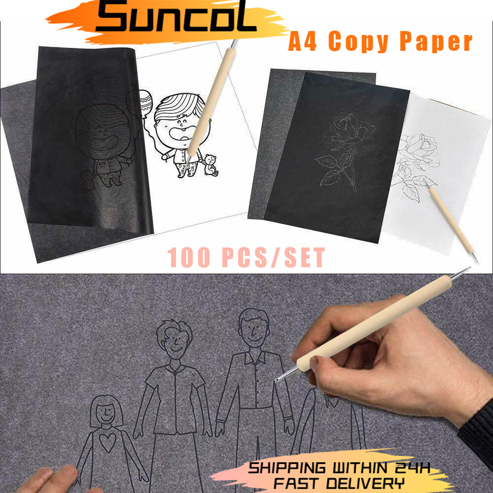 100 Piece/Set A4 Graphite Carbon Paper Black / Blue Copy Paper A4 ...