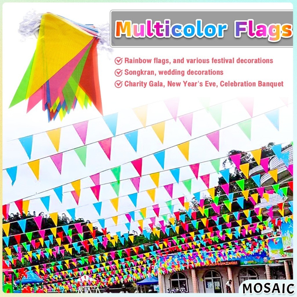 50 Meter Fiesta Flag Birthday Party Decorations Flags Multicolor ...