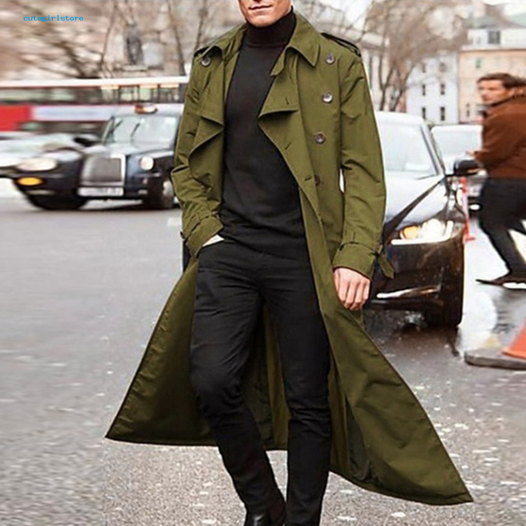 Cute_ Breathable Men Windbreaker Spring Trench Coat Stylish Men's ...