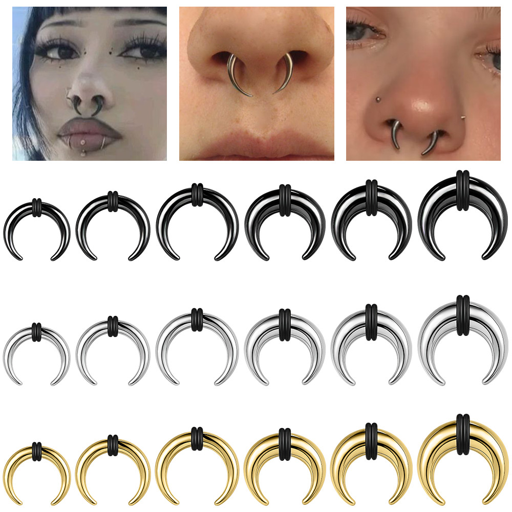 Stainless Steel Nose Ring Horseshoe Shape Nose Piercing 1 PC Large Size ...