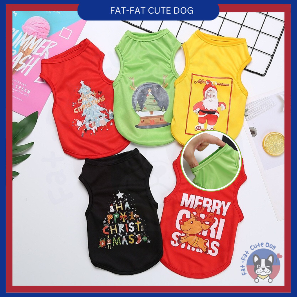 [Fat Fat Cute Dog]Dog Cat Christmas Clothes Sando Costume | Shopee ...