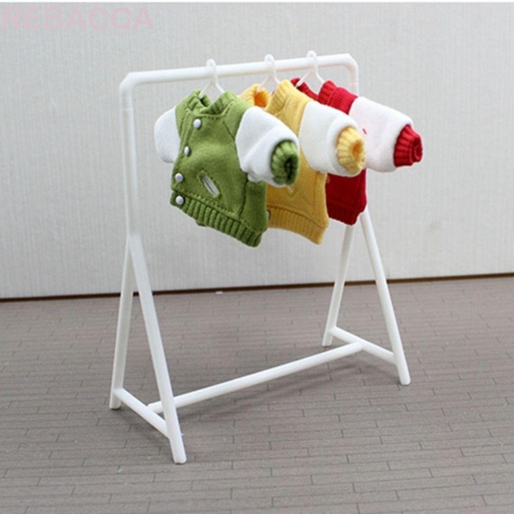 REBACCA Doll Clothes Rack, 1/12 Scale Garment Organizer Miniature ...