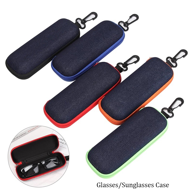 Sunglasses Case Portable Travel Zipper Eyeglasses Case Hook with ...