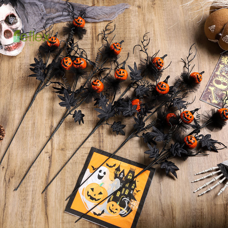 Reflex Arc Creative Halloween Decoration Pumpkin Bouquet Props Horror ...