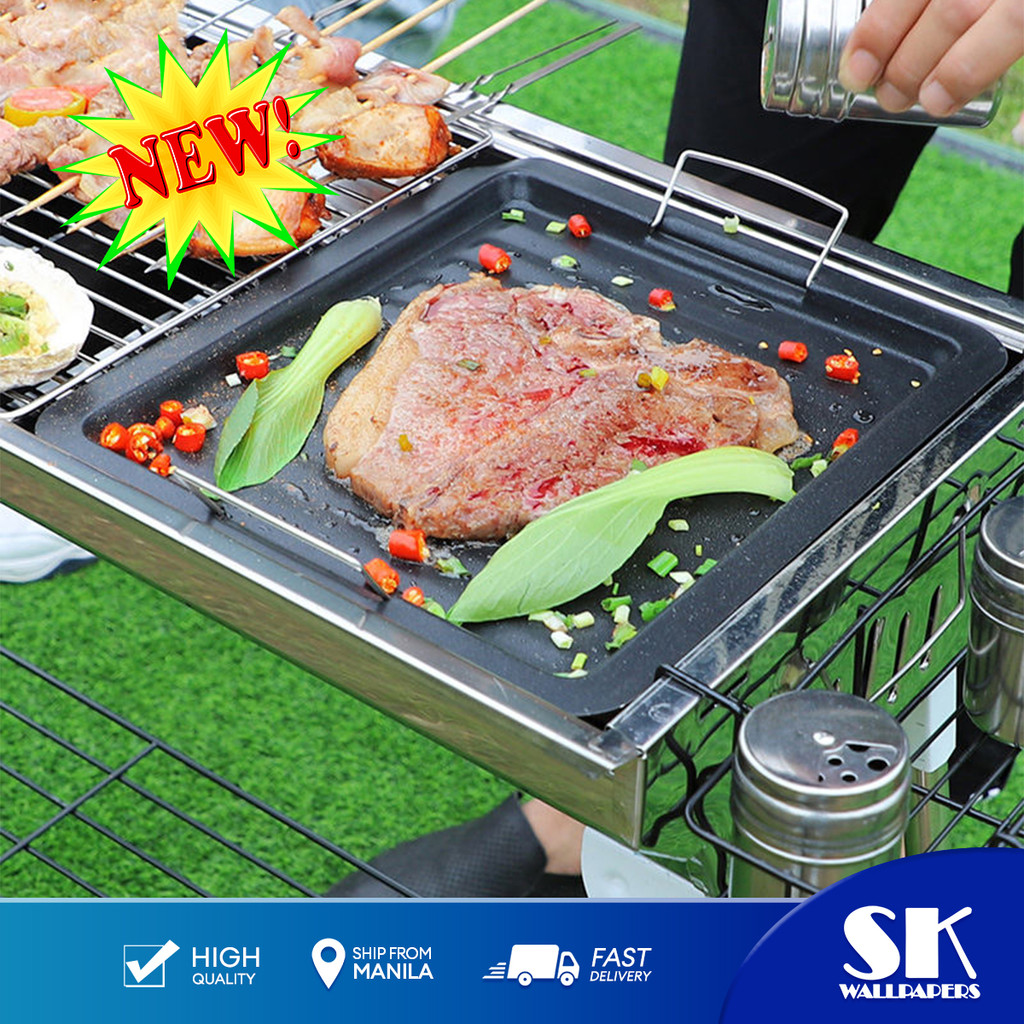 SK Wall Rectangle Shape Griddle Grill Frying Pan Kitchen Outdoor ...