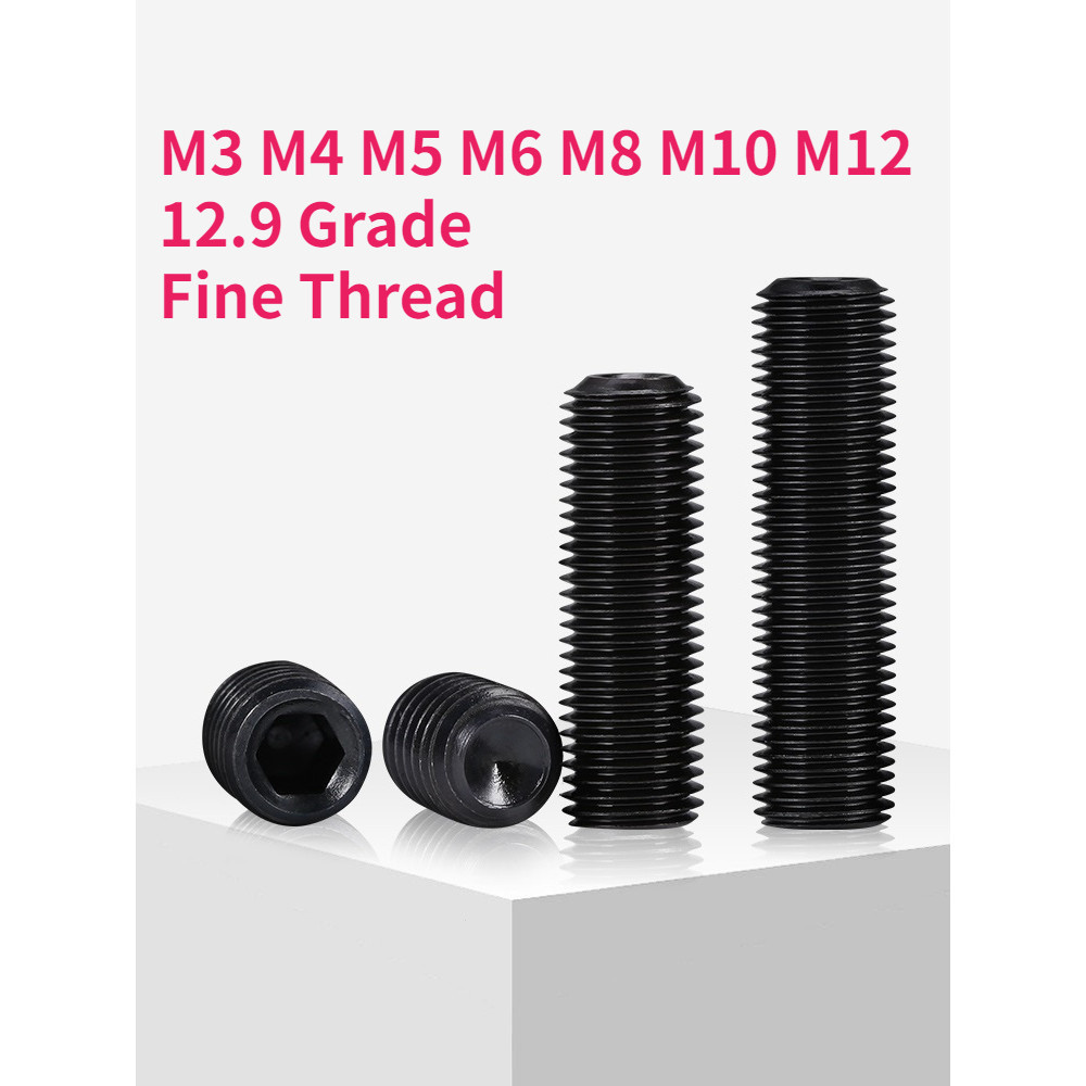 M3 M4 M5 M6 M8 M10 M12 Black 12.9 Grade Fine Thread Pitch Hex Hexagon ...