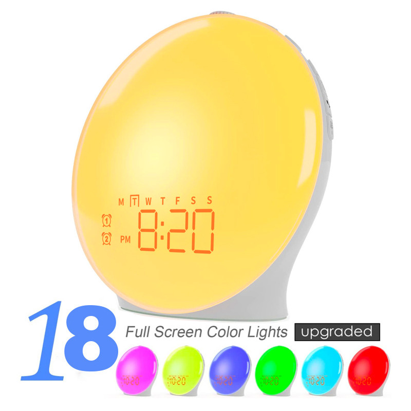 Wake Up Light Sunrise Alarm Clock for Kids, Heavy Sleepers, Bedroom ...