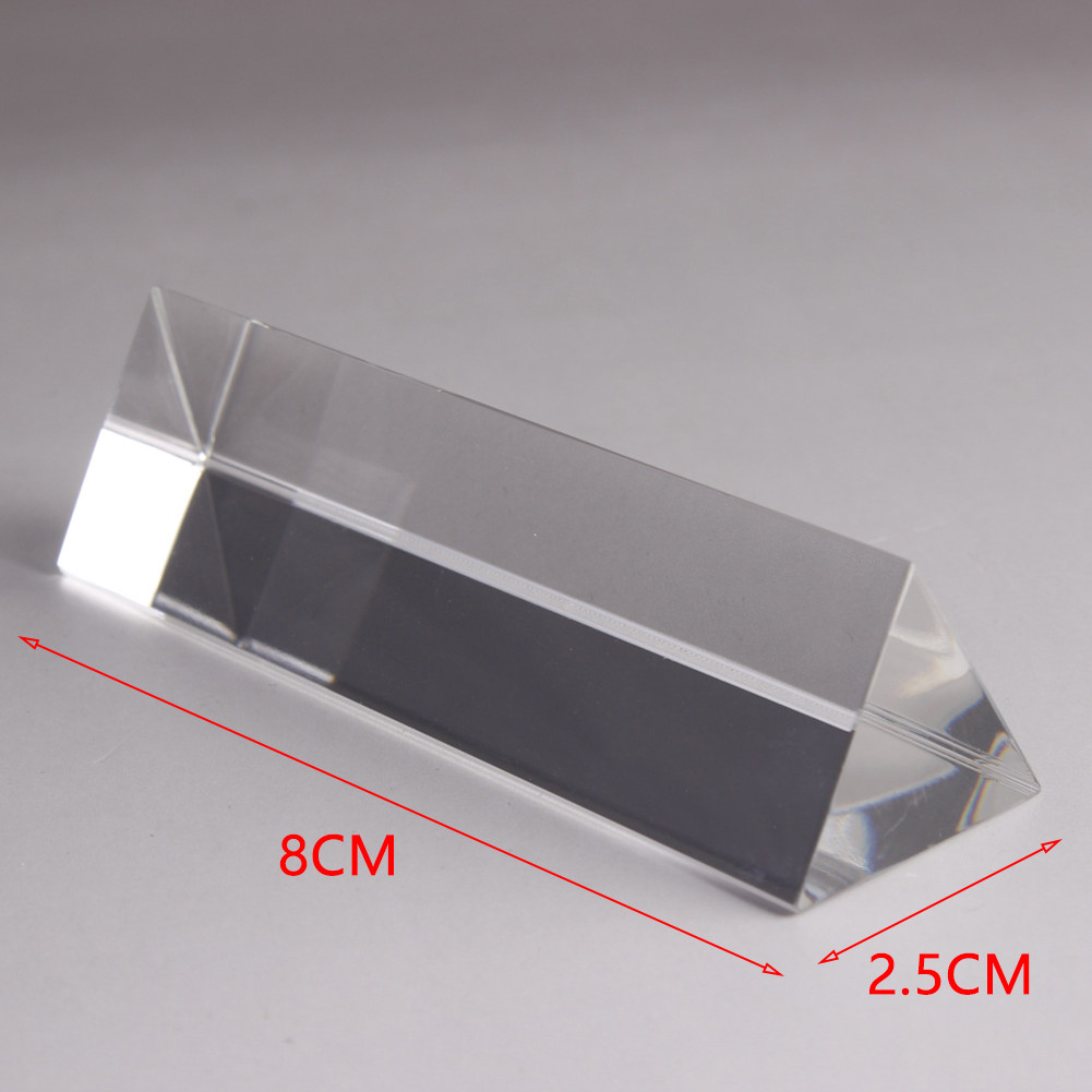 25x25x80mm Triangular Optical Prisms Glass Physics Teaching Refracted ...
